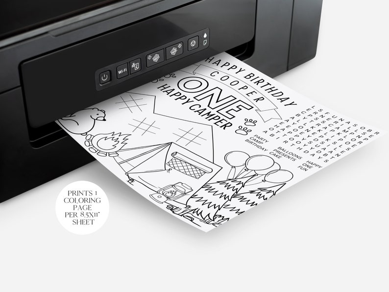 One Happy Camper Coloring Page, Camping Coloring, Instant Download ...