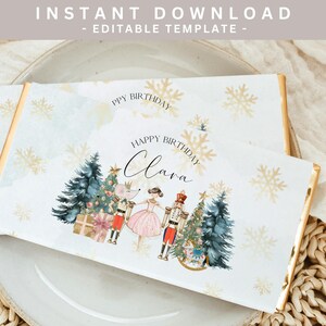Nutcracker Birthday Candy Bar Wrapper, Sugar Plum Fairy, Chocolate ...