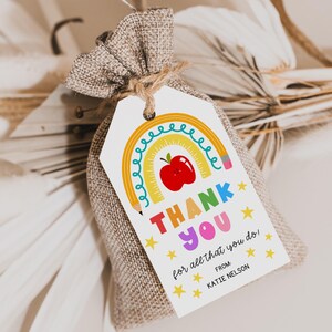 Teacher Appreciation Gift Tag, Thank You Tag, Teacher Gift Tag, Teacher ...