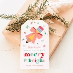 Printable Christmas Gift Tag, Teacher Gift Tag, Gift for Teacher ...