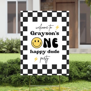 One Happy Dude Welcome Sign, First Birthday Party, Instant Download ...