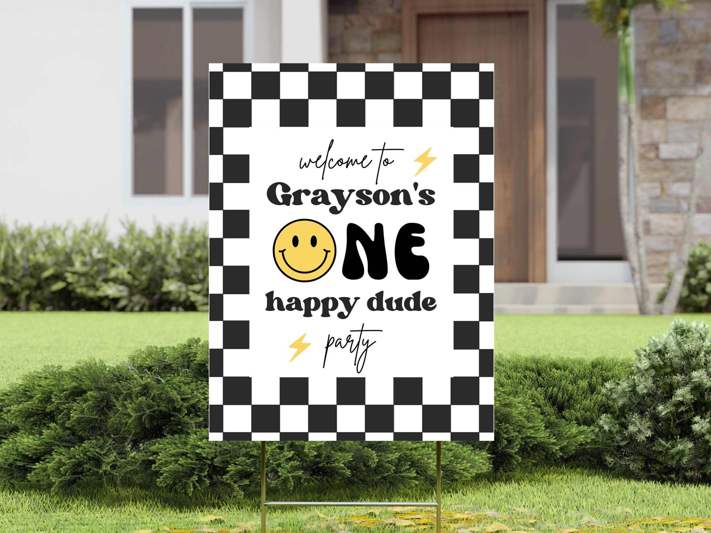 One Happy Dude Welcome Sign, First Birthday Party, Instant Download ...