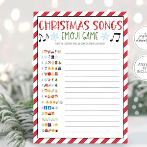 Christmas Songs Emoji Pictionary, Christmas Party Game, Instant ...