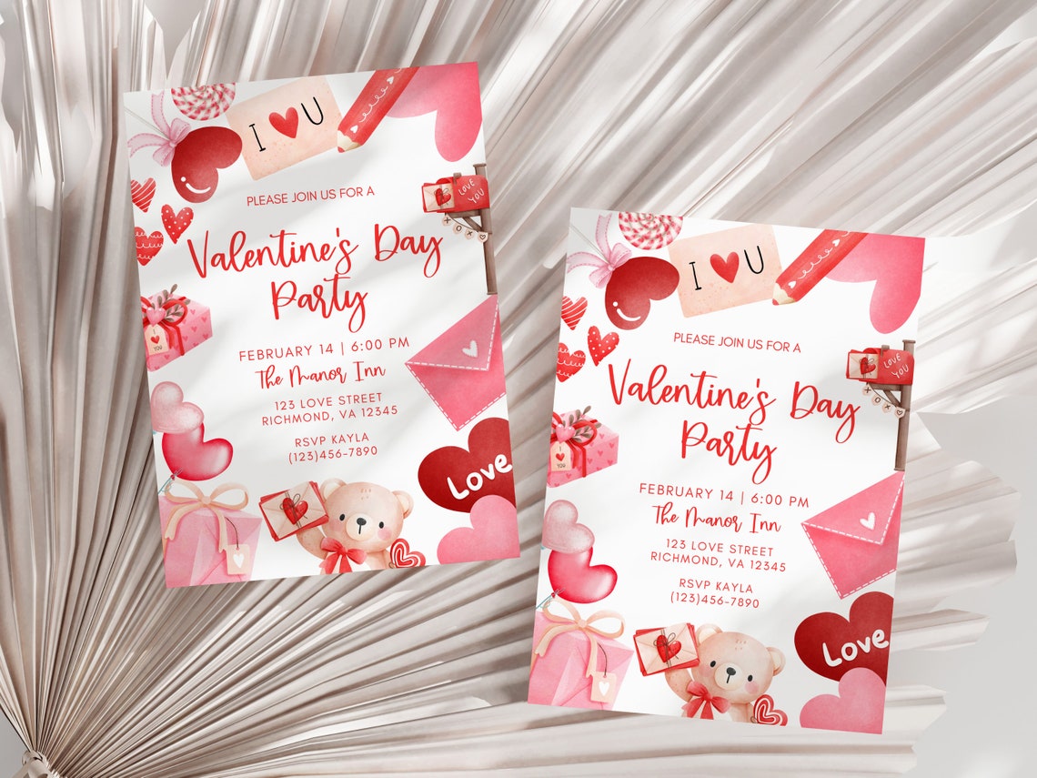Valentines Day Party Invitation | Valentine Invitation | Valentines Day ...