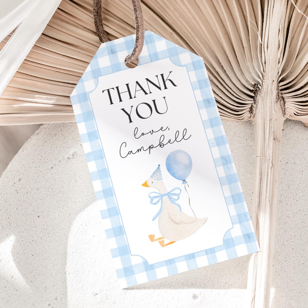 One Silly Goose Party Favor Tags, Silly Goose Birthday, Thank You Tags ...