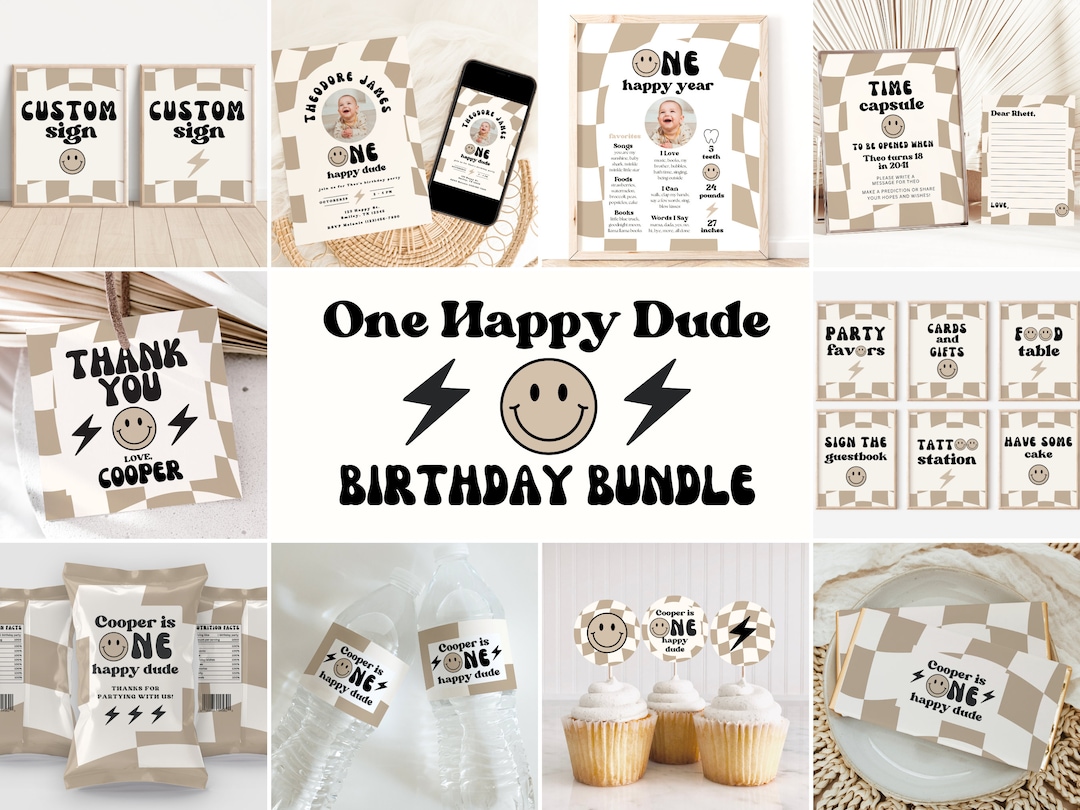 One Happy Dude Birthday Party Bundle | Instant Download | Editable ...