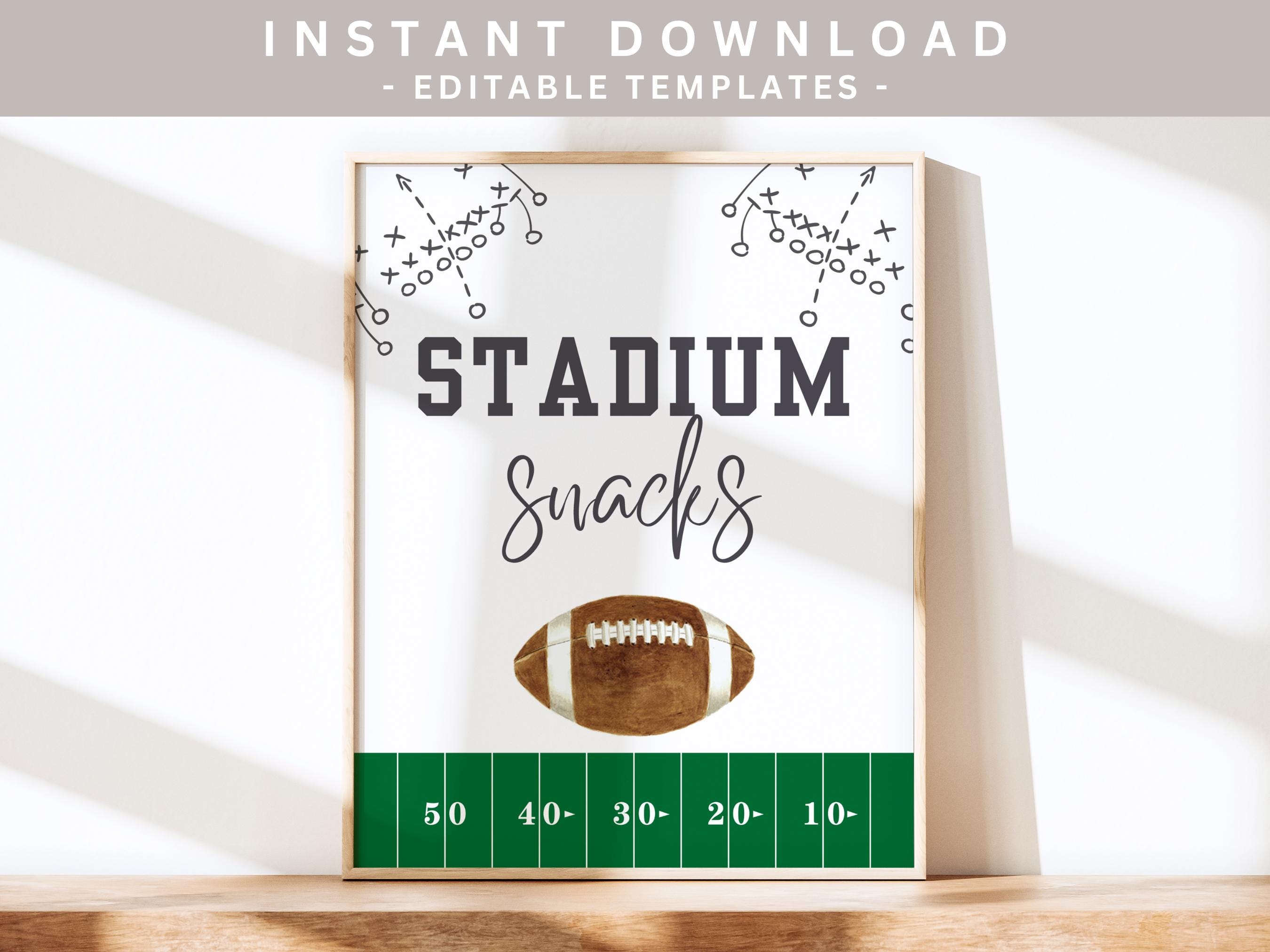 Football Birthday, Football Party Sign Bundle, Instant Download ...