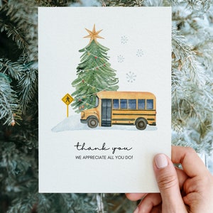 Printable School Bus Driver Christmas Card | Bus Driver Gift ...