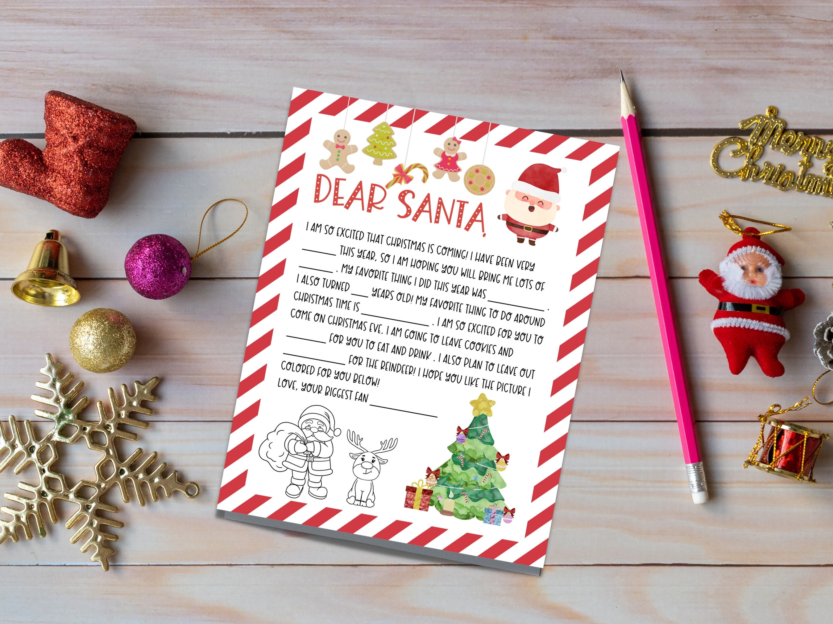 Printable Christmas Letter | Instant Download | Christmas List | Letter ...