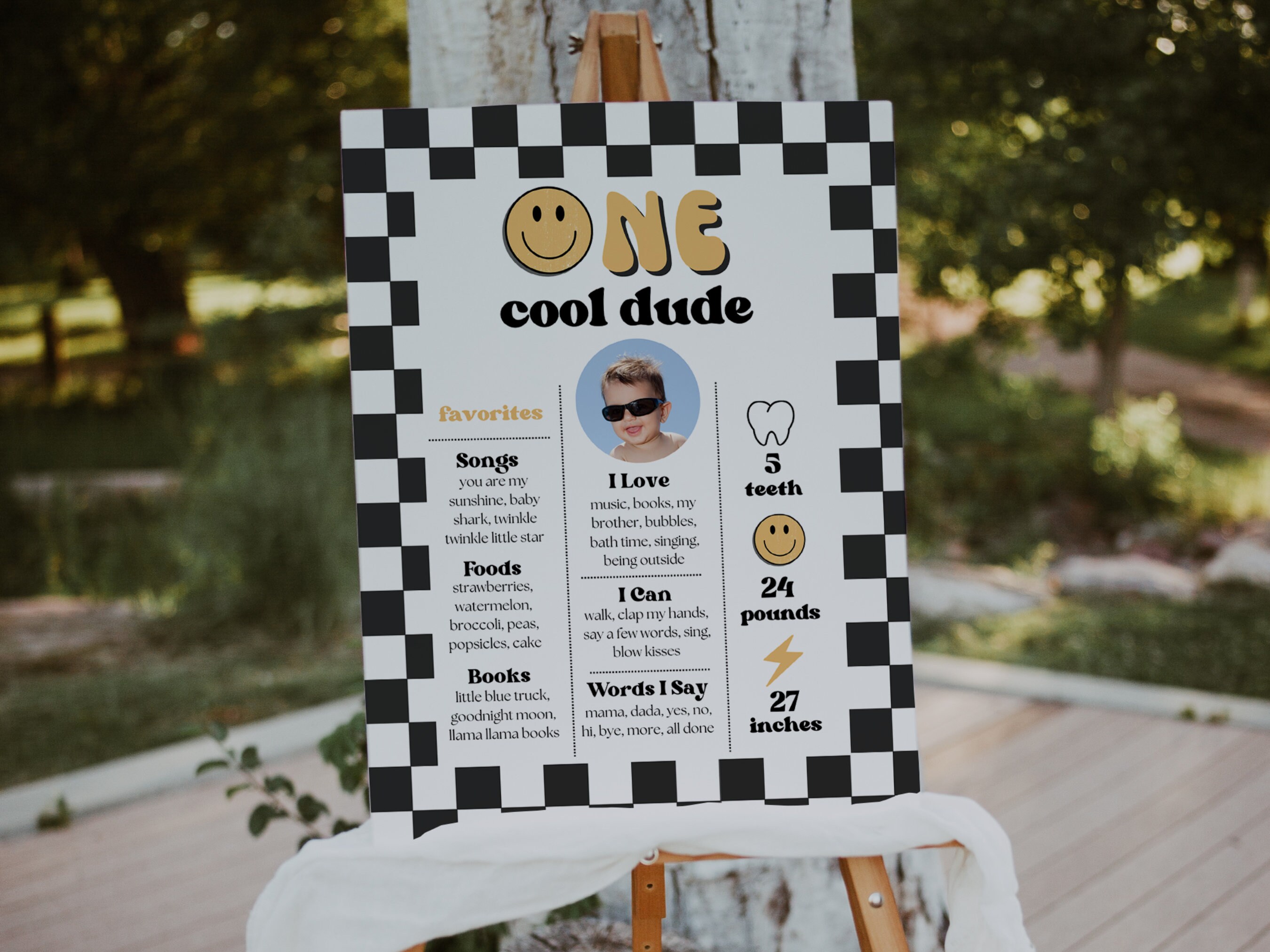 One Cool Dude, 1st Birthday Milestone, Boy First Birthday, Cool Dude ...