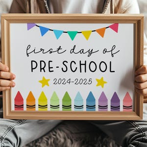 Printable Back to School Sign, First Day of School, Instant Download ...