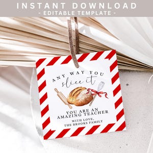 Printable Christmas Gift Tags, Custom Gift Tag, Baked Goods Tag, Baking ...
