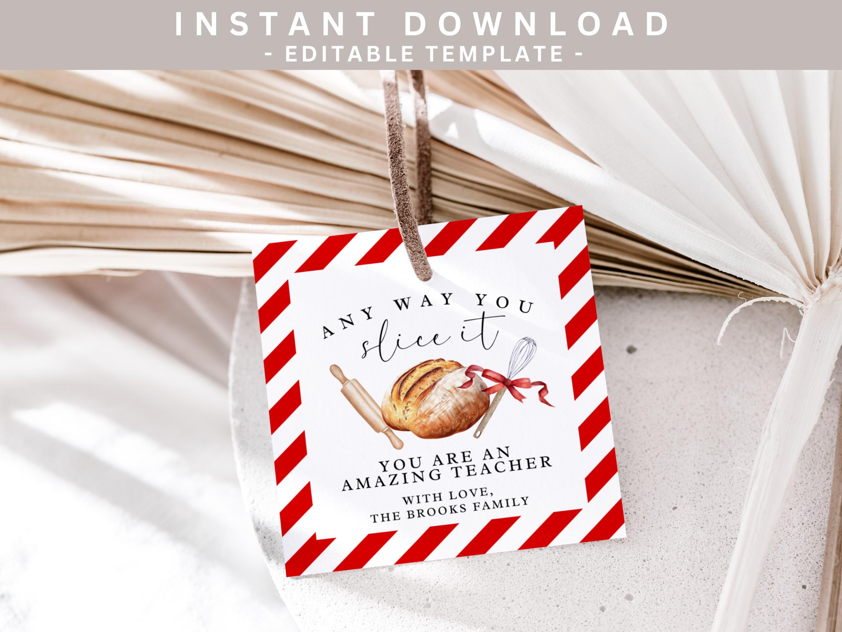 Printable Christmas Gift Tags, Custom Gift Tag, Baked Goods Tag, Baking ...