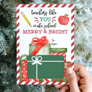 Teacher Christmas Card | Teacher Holiday Card | Teacher Gift | Teacher ...