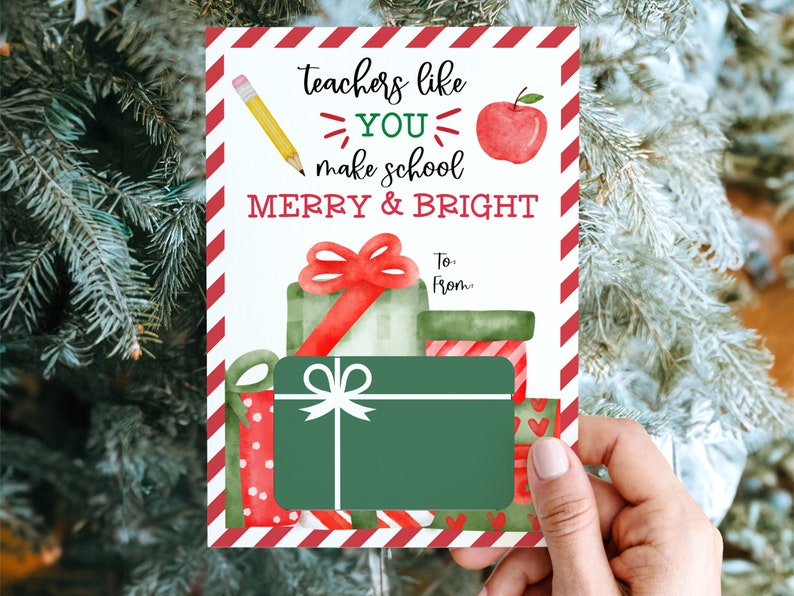 Teacher Christmas Card | Teacher Holiday Card | Teacher Gift | Teacher ...