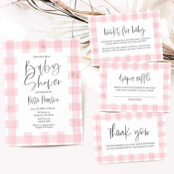 Buffalo Plaid Baby Shower Invitation - Etsy