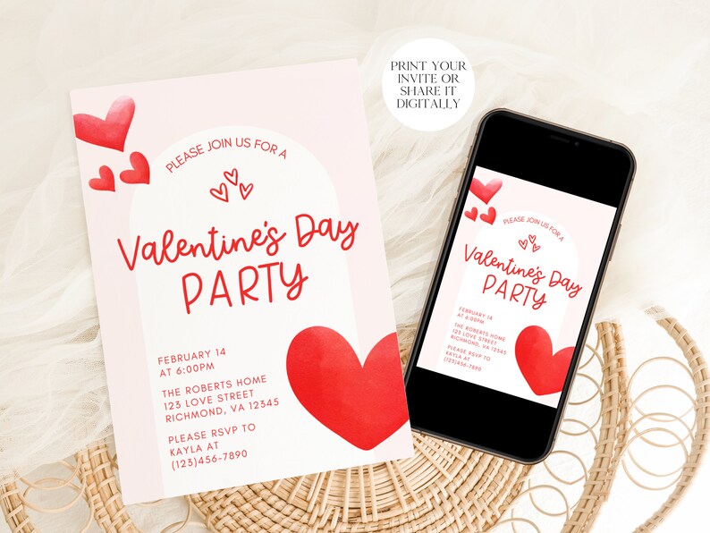 Valentines Day Party Invitation | Valentine Invitation | Valentines Day ...