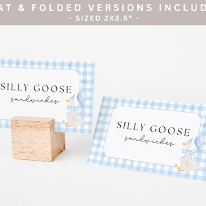 One Silly Goose Food Label, Silly Goose Birthday, Food Table Decor ...