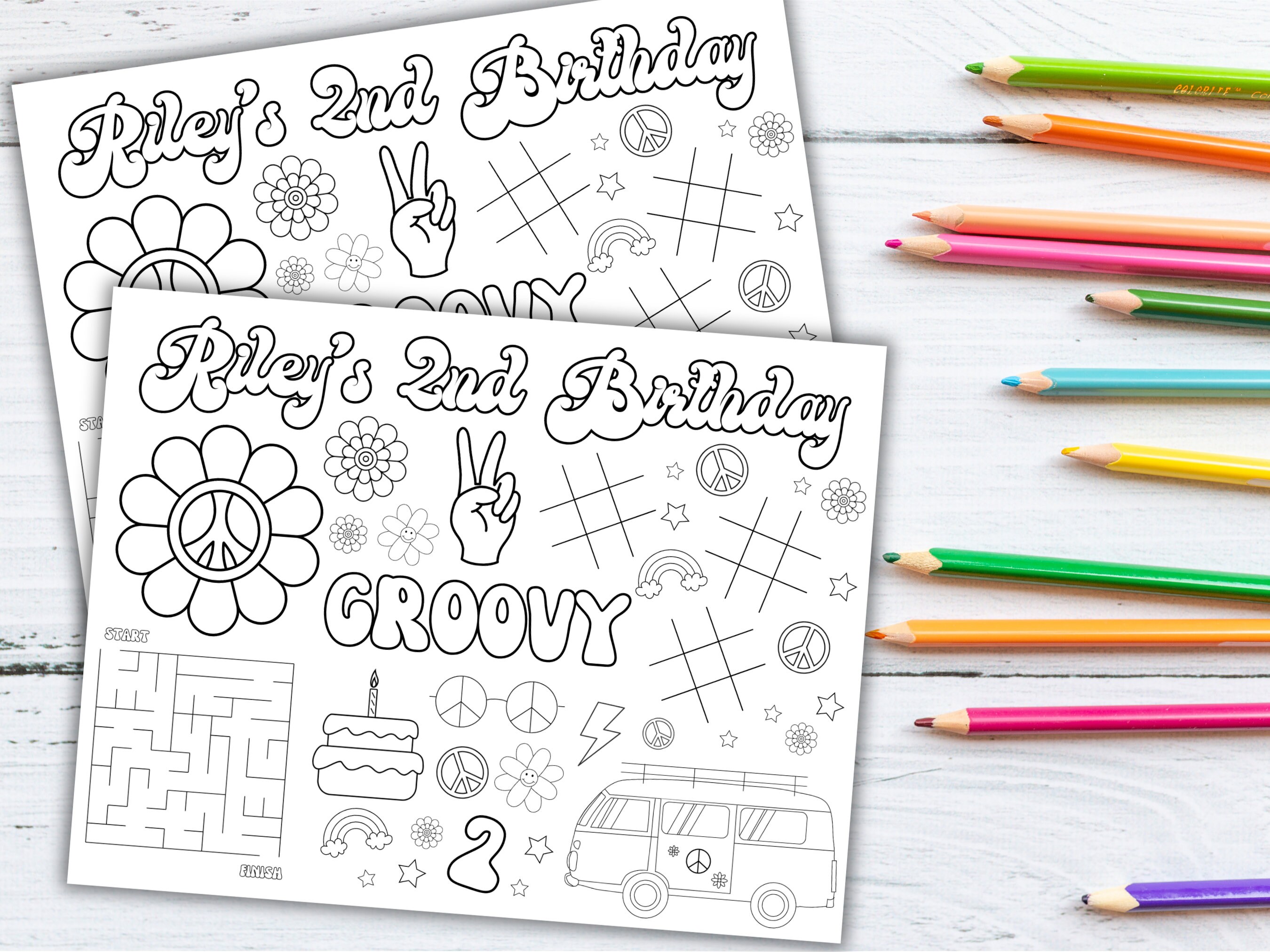 Groovy Birthday Activity Sheet, Two Groovy, 2nd Birthday Party, Groovy ...