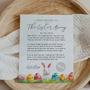 Printable Easter Bunny Note, Easter Bunny Letter, Instant Download ...
