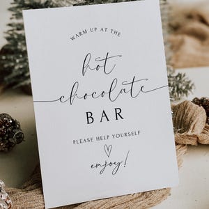 Printable Hot Chocolate Bar Sign, Hot Cocoa Sign, Christmas Party, Hot ...