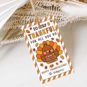 Printable Thanksgiving Tag, Grateful for You Tag, Holiday Appreciation ...