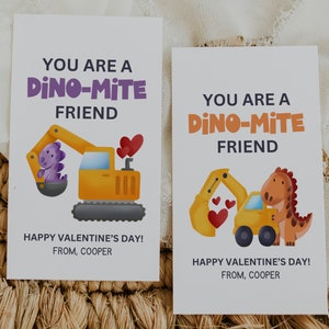 Printable Dinosaur Valentine Gift Tag | Kids Valentine Card | Valentine ...