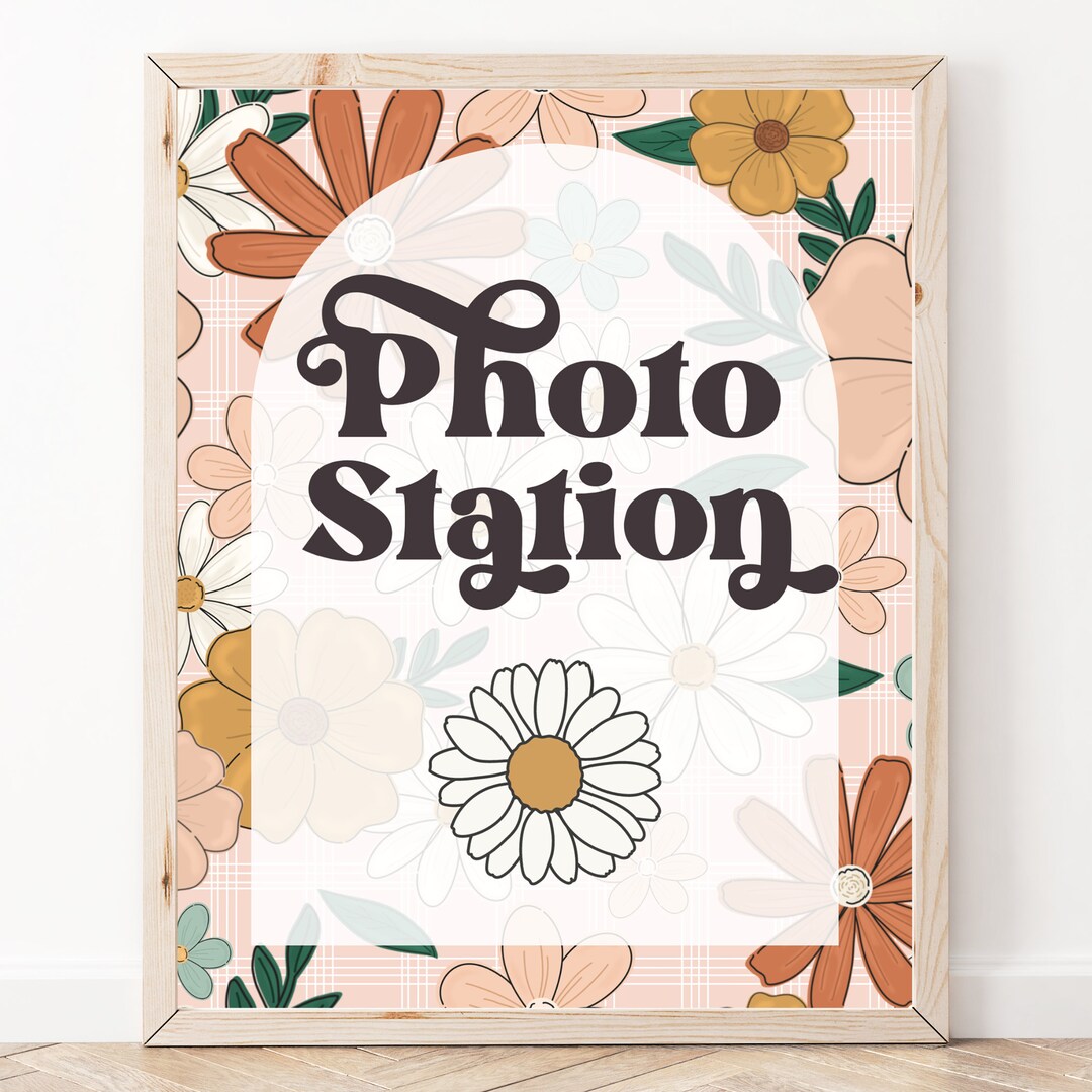 Groovy Birthday Party Sign, Photo Station, Retro Birthday, Floral ...
