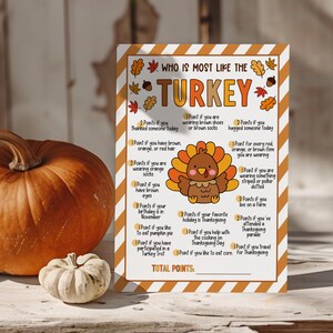 Printable Thanksgiving Game, Who is Most Like the Turkey, Friendsgiving ...