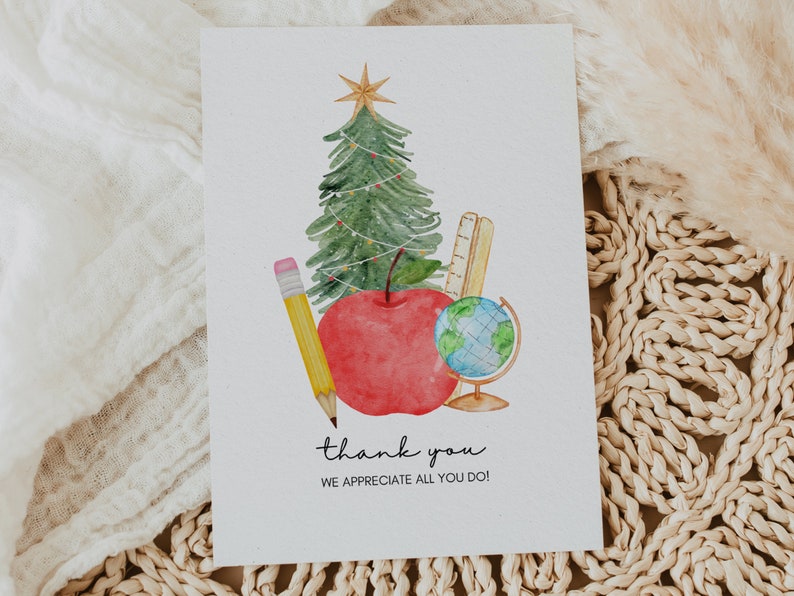 Teacher Christmas Card | Teacher Holiday Card | Teacher Gift | Teacher ...