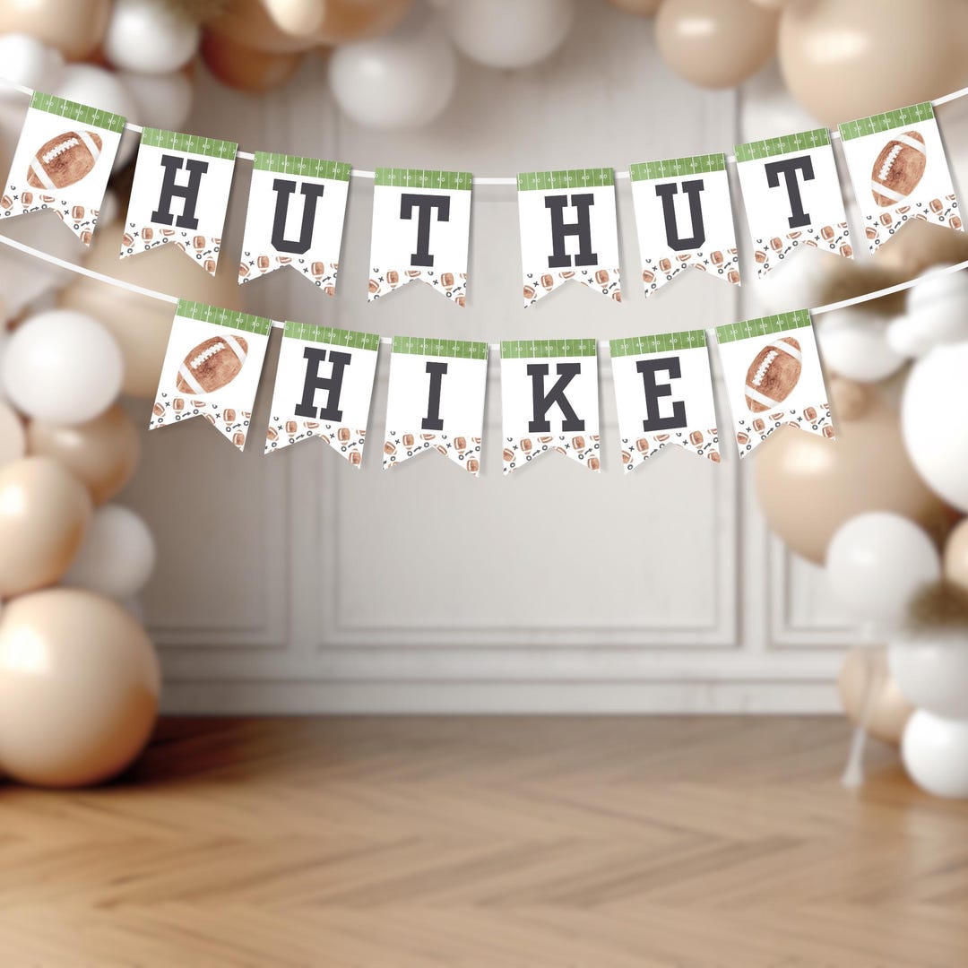 Printable Football Banner, Football Party, Football Birthday, Sports ...