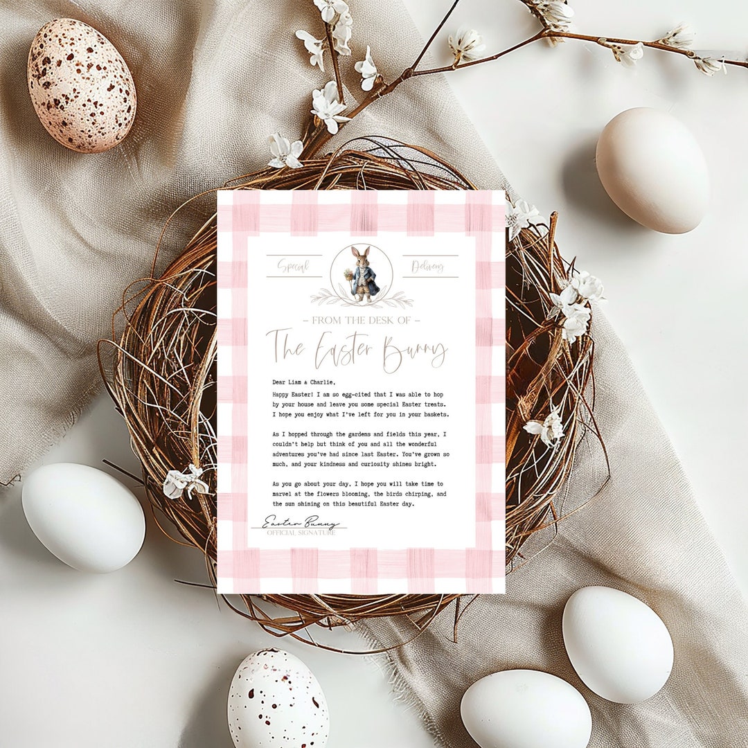 Printable Easter Bunny Note, Easter Bunny Letter, Instant Download ...
