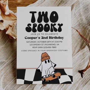 Two Spooky Halloween Birthday Invitation, Two Spooky Invite, 2nd ...