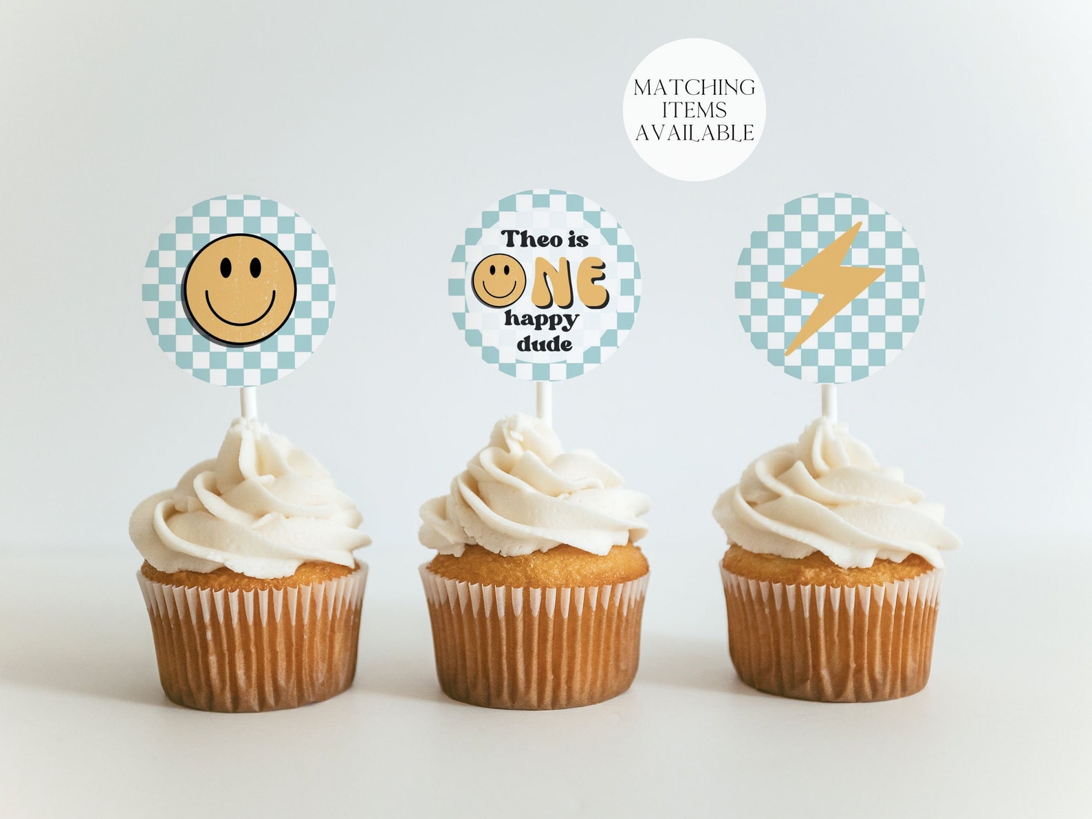 Blue One Happy Dude Cards and Gifts Sign Instant Download - Etsy