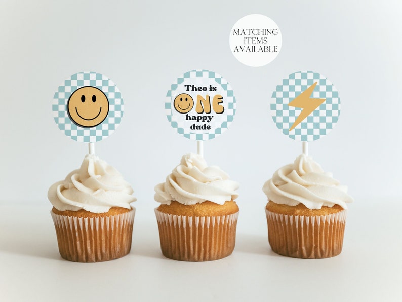 Blue One Happy Dude Cards and Gifts Sign Instant Download - Etsy