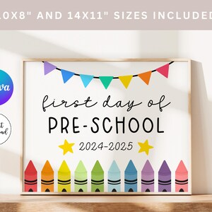 Printable Back to School Sign, First Day of School, Instant Download ...