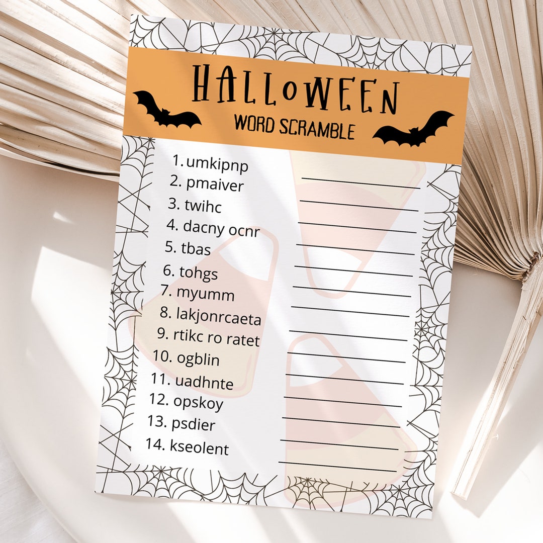 Halloween Word Scramble, Halloween Game, Instant Download, Halloween ...