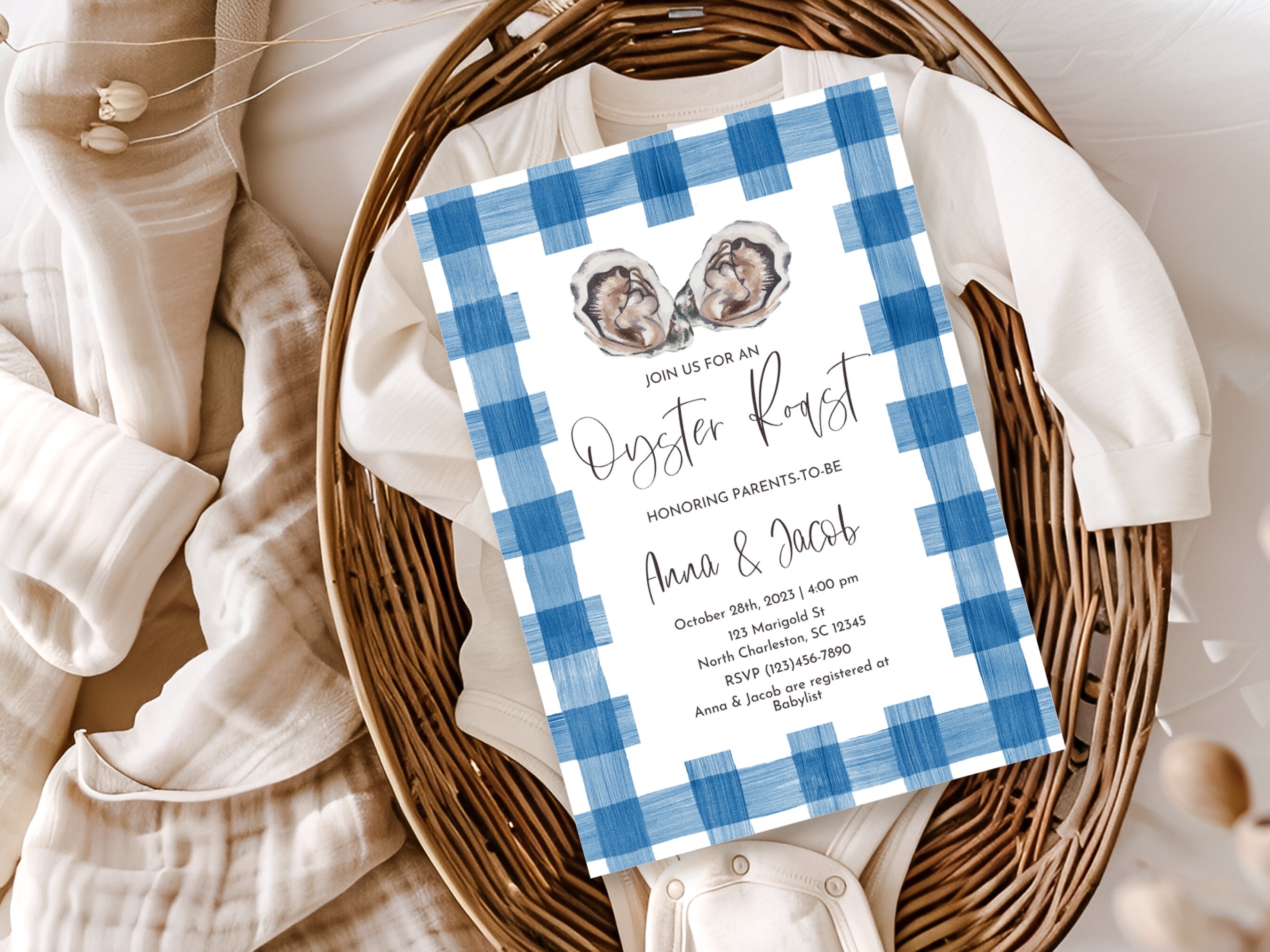 Oyster Roast Baby Shower Invitation, Oyster Roast, Oyster Invitation ...