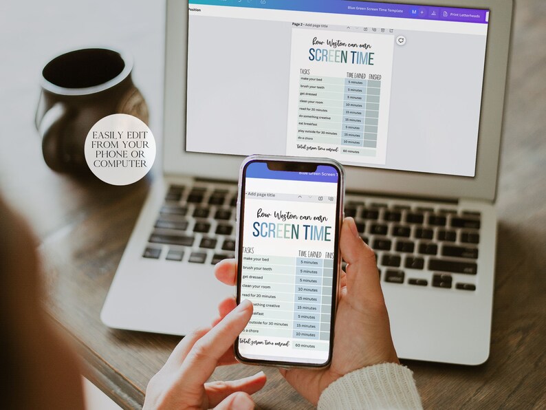 Screen Time Tracker for Kids Instant Download - Etsy