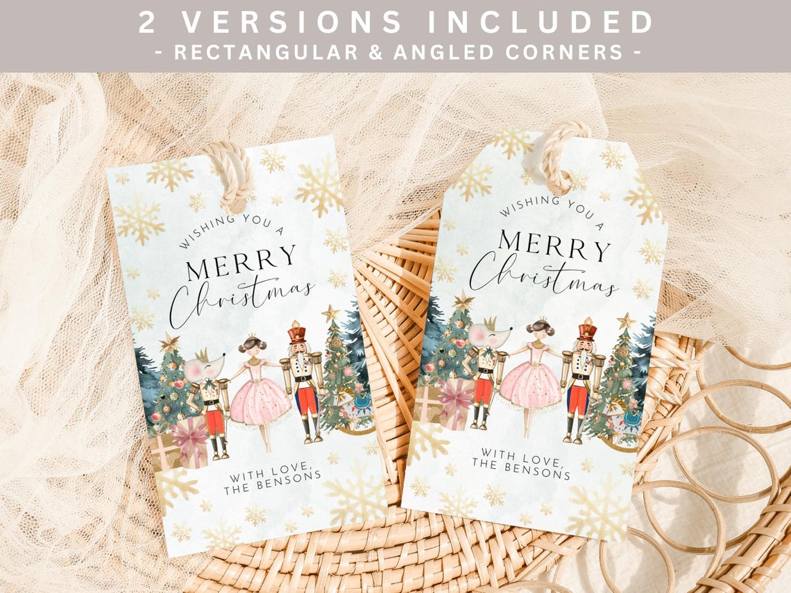 Printable Nutcracker Christmas Gift Tag Template, Instant Download ...