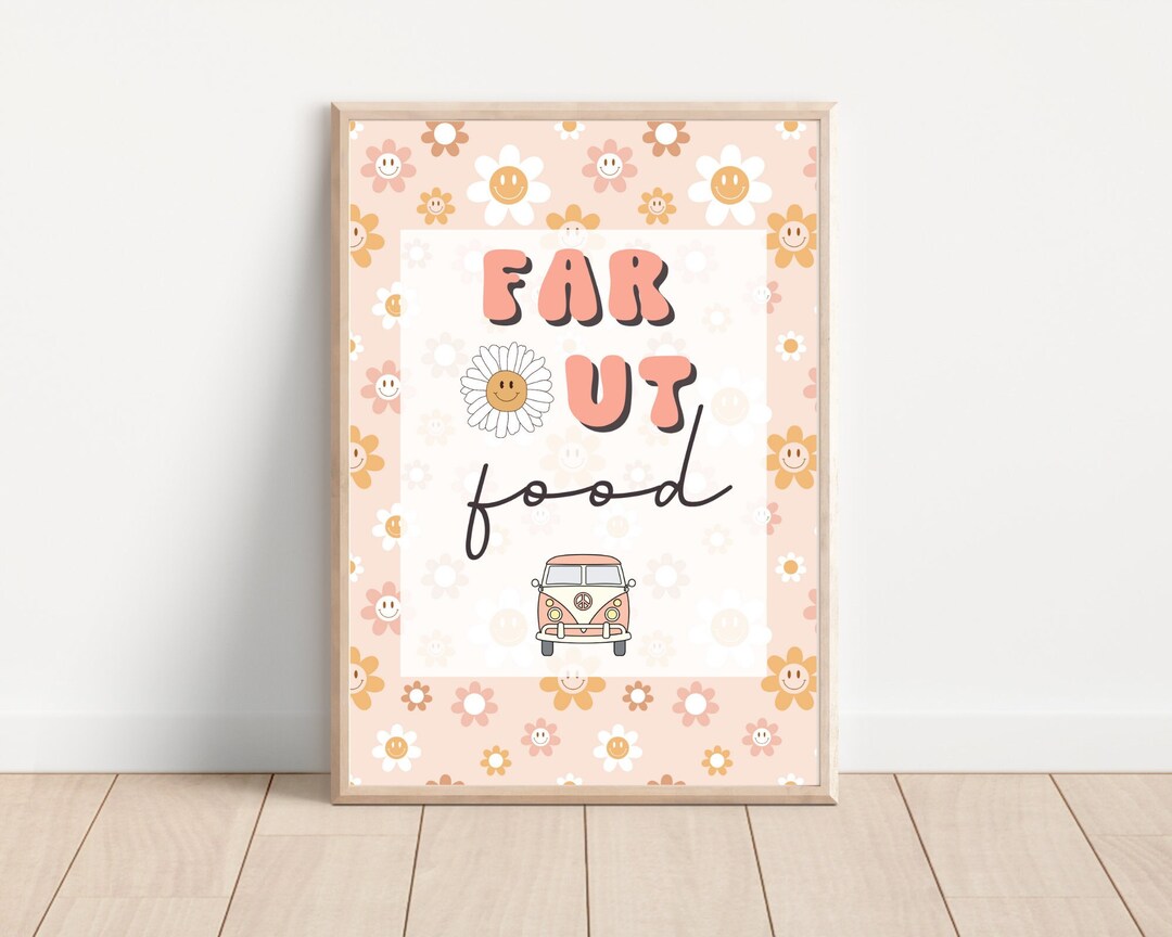 Groovy Birthday Party Sign | Food Table Sign | Retro Birthday | First ...