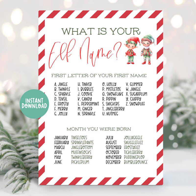 Whats Your Elf Name - Etsy