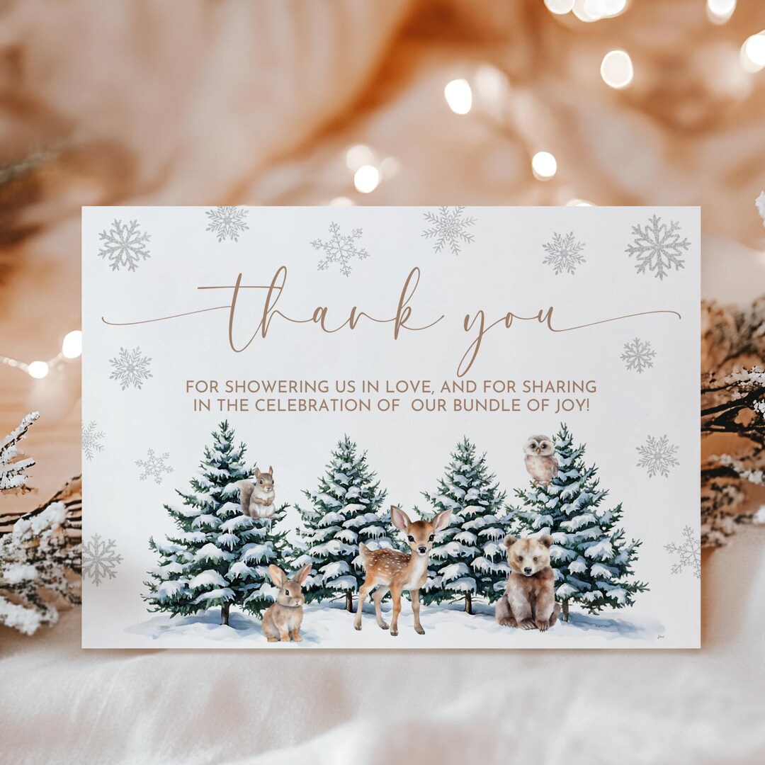 Printable Baby Its Cold Outside Baby Shower Thank You Card Template ...
