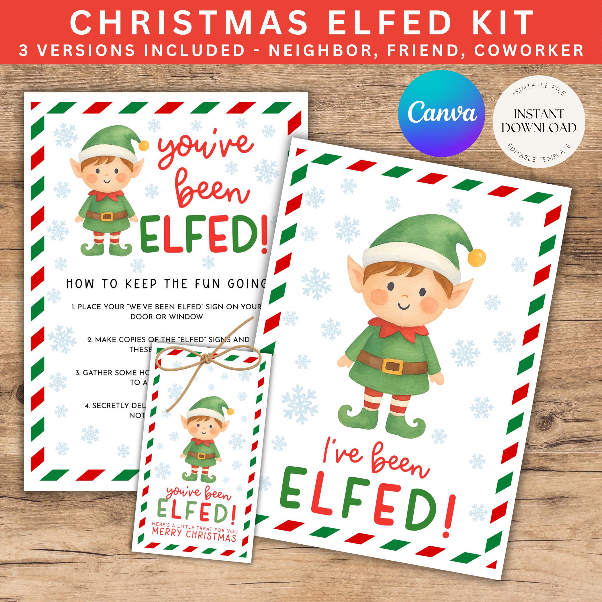 Printable Christmas Elfed Kit, Instant Download Templates, You've Been ...