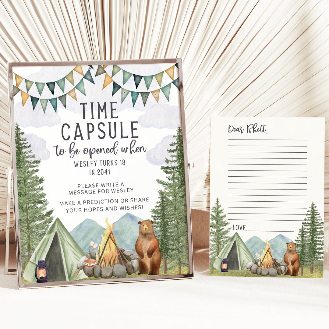 One Happy Camper Birthday Party Time Capsule | Instant Download ...