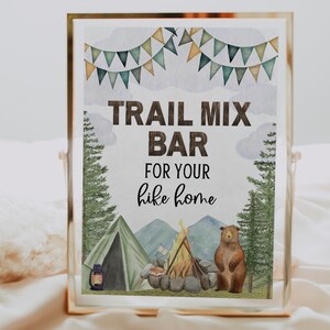 One Happy Camper Birthday Party | Printable Trail Mix Bar Sign ...