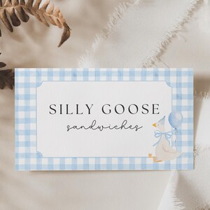 One Silly Goose Food Label, Silly Goose Birthday, Food Table Decor ...