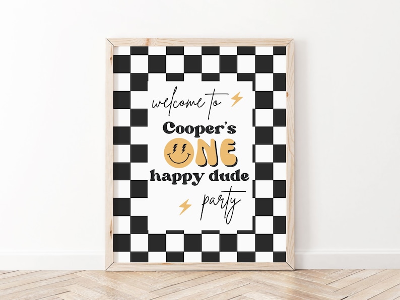 One Happy Dude Welcome Sign | First Birthday Party | Instant Download ...
