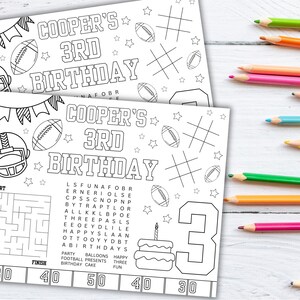 Football Birthday Coloring Page, Instant Download, Football Coloring ...