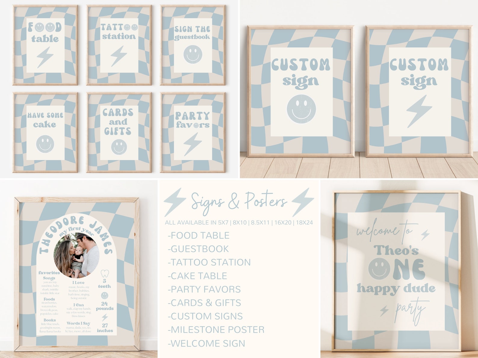 One Happy Dude Birthday Bundle Templates | Instant Download | A117 - Etsy